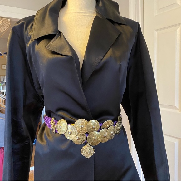 Accessories | Vintage Embellished Purple With Gold Tone Rope Belt ...